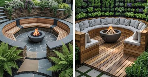 40 Circular Fire Pit Seating Area Ideas Round Patio Designs