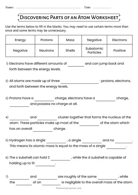 Identifying Atoms Worksheet Answer Key Chemistry Atomic Structure