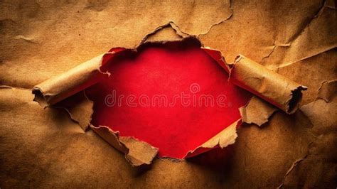 Vintage Red Header On Torn Paper A Candid Photo Against An Abstract Background Featuring Aged