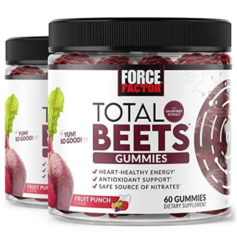 Force Factor Total Beets Gummies Beet Supplement With Beet Powder Beet