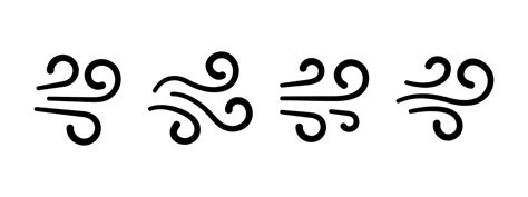 Wind Curve Icon Blowing Wing Symbol Air Flow Simple Illustration