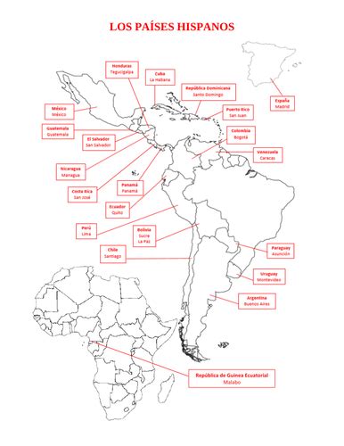 Los Paises Hispanohablantes Map Uno