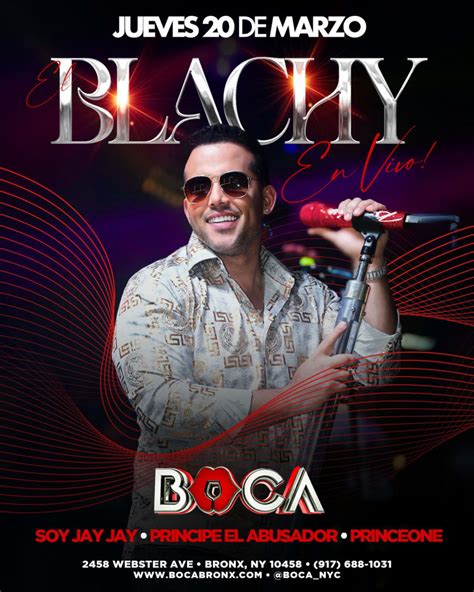 El Blachy En Vivo Tickets Boletos Boca Lounge Bronx 2025 03 20