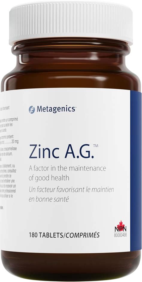 Metagenics Zinc Ag Tablets 180 Count Health And Household