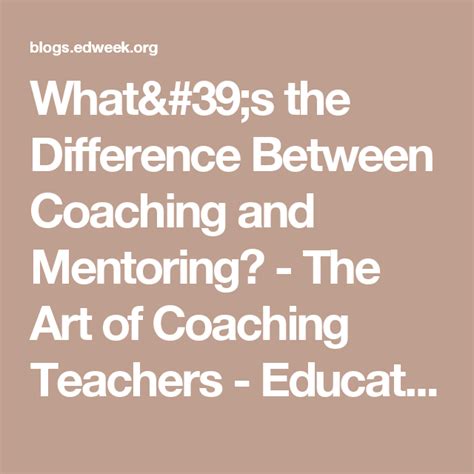 Coaching Vs Mentoring Understanding The Difference