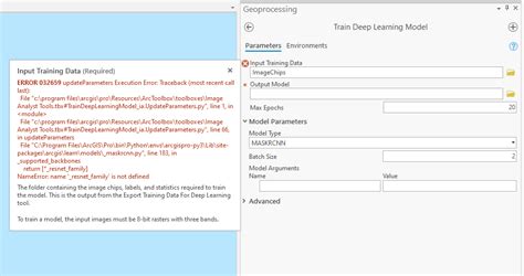 Train Deep Learning Model Error Esri Community