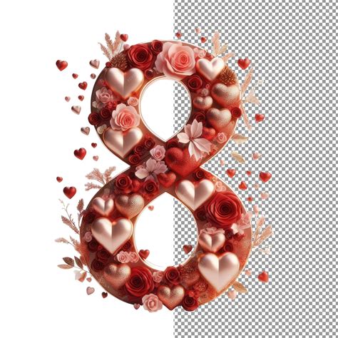 Premium Psd Numerical Elegance Isolated Number 8 On Png Background