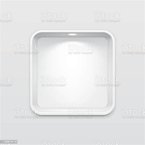 벽에 빈 둥근 틈새 선반 디스플레이 제품을 제시 하십시오 모의 3d 그림입니다 디자인을 위한 준비 광고 벡터 Eps10 벽감