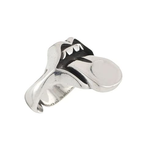 Ch Ring Vintage Hip Hop Style Adjustable Sterling Silver Couple Nail