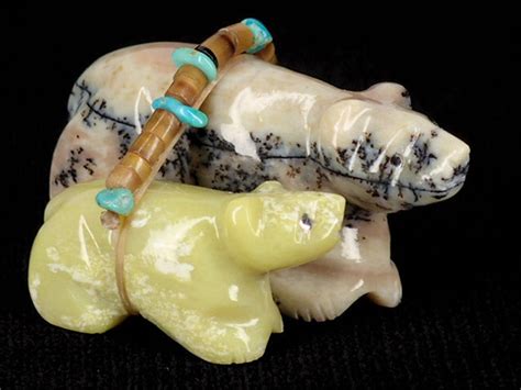 Zuni Fetish Three Bear Fetishes Carving Bundle Daisy Rose Leonard