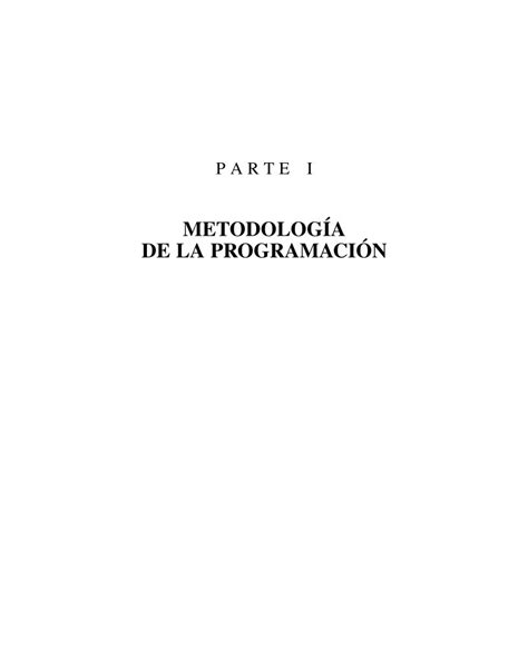 Pdf De Programación Parte I MetodologÍa De La ProgramaciÓn