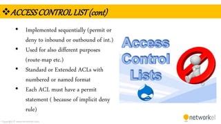 CCNA Access Control Lists PPTX Computer Networking Computing