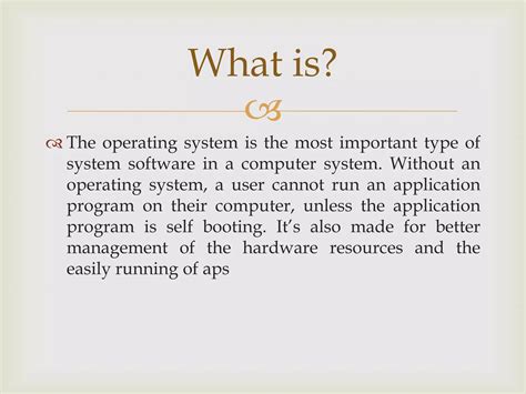 Operating system | PPTX | Operating Systems | Computer Software and Applications