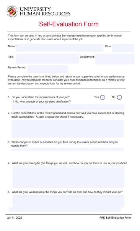 Self Assessment Templates 10 Free Word Excel And Pdf Formats Samples Examples Designs