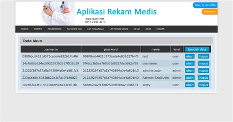 Aplikasi Rekam Medis Gigi Berbasis Web Php Mysql Smkweb