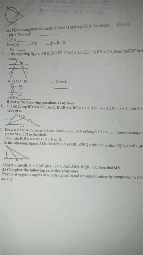 C1CCC23CC2CCC3C1Ray PQ is a tangent to the circle at point Q and seg PS..