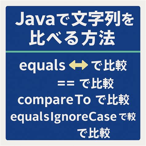 Javaで文字列を比べる方法まとめ：equals・・compareto・equalsignorecaseの違いをやさしく解説！ サイゼントアカデミーブログ
