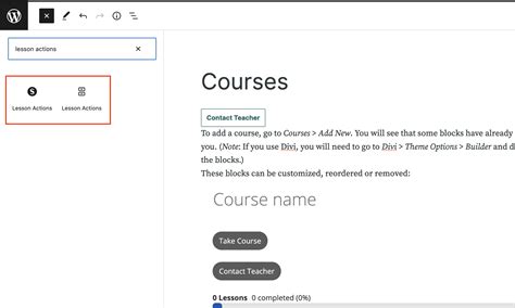 two `lesson actions` blocks when learning mode is turned on · issue