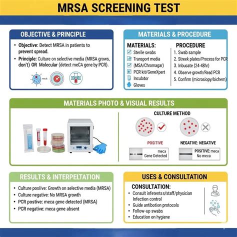 🦠 Mrsa Screening Test 1️⃣ Objective Detect Mrsa Methicillin Resistant Staphylococcus Aureus