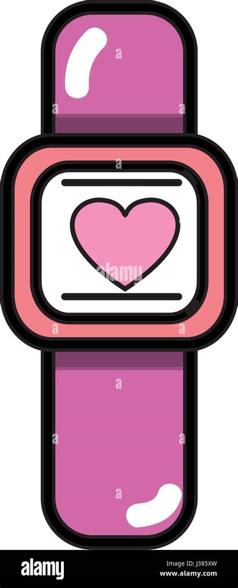 Cute Smartwatch Technology With Fitness App Stock Vector Image And Art Alamy