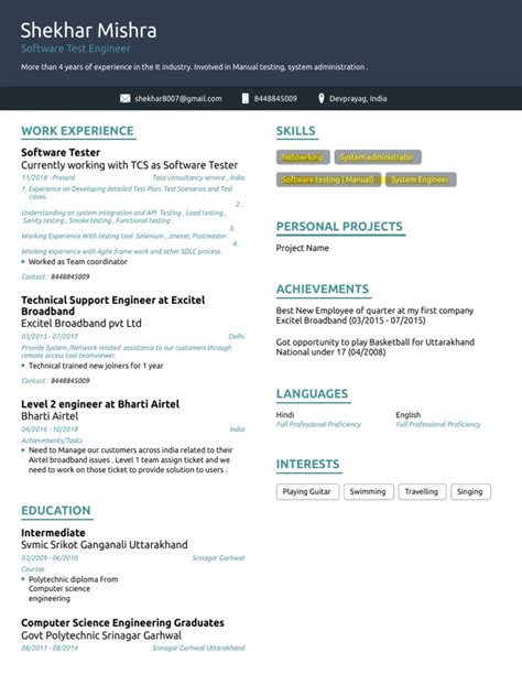 Shekhars Resume Latest Pdf
