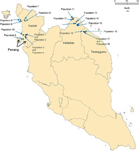 Map Of Peninsular Malaysia Showing The Geographic Sampling Sites