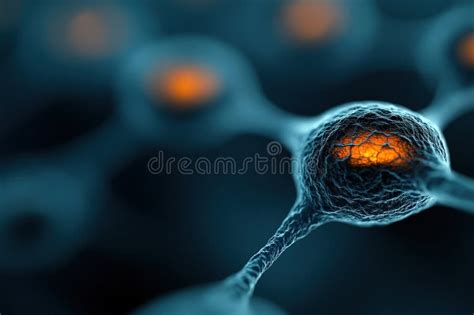Detailed View Of Glowing Neurons Showcasing Synaptic Connections At