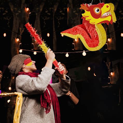 Buy Red Dragon Pinata With Pinata Stick Confetti And Blindfold Chinese