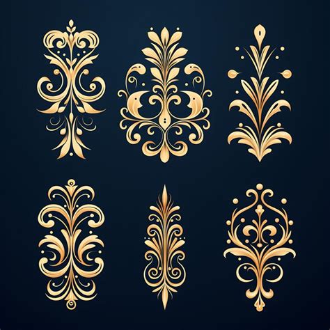 Premium Ai Image Set Of Regal Scroll Shape Scroll Like Decoration