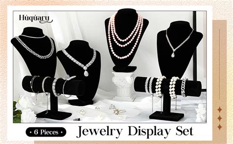 Huquary 6 Pcs Jewelry Display Set Necklace Display Stand T