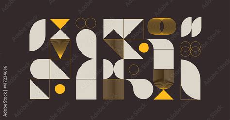 Modern Abstract Background With Geometric Shapes And Halftone Textures