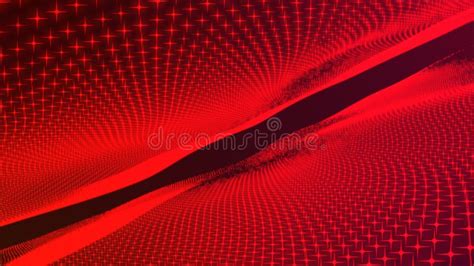 Futuristic Point Wave Dynamic Particles Sound Wave Flowing Over Dark Stock Illustration