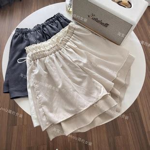 设计感花苞腰休闲短裤夏季显瘦阔腿裤裙松紧腰a字西装短裤热裤女 阿里巴巴