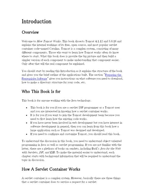 How Tomcat Works Pdf Hypertext Transfer Protocol Java Servlet