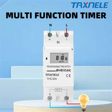 Din Rail 2 Wire Weekly 7 Days Programmable Digital Time Switch Thc 30a Relay Timer Control Ac