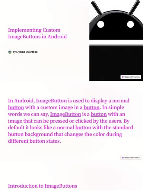 Implementing Custom Imagebuttons In Android Pdf Android Operating System Button Computing