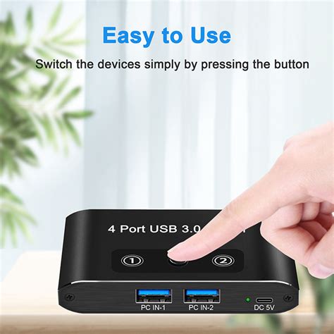 4 port usb 3 0 switcher 2 in 4 out usb kvm switch computer sharer for mouse keyboard printer