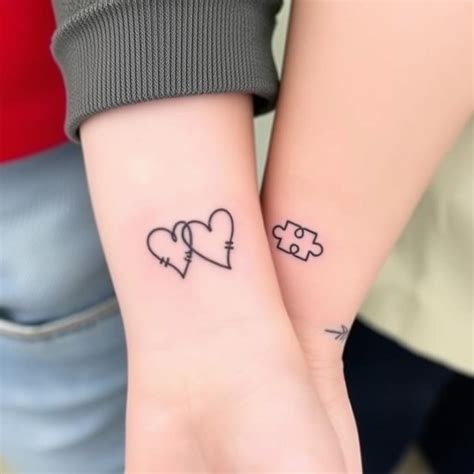 Matching Couple Heart Tattoos