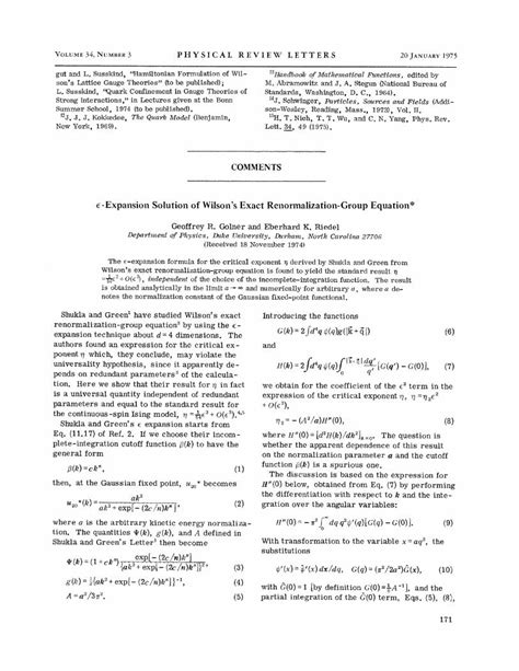 Pdf Expansion Solution Of Wilsons Exact Renormalization Group