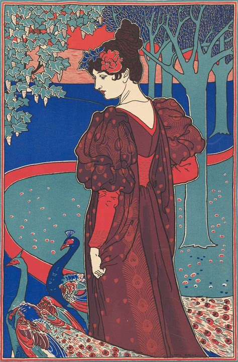 Louis John Rhead — Woman With Peacocks 1899 Art Of Darkness