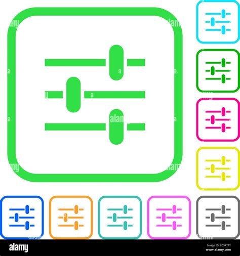 Adjustment Vivid Colored Flat Icons In Curved Borders On White Background Stock Vector Image