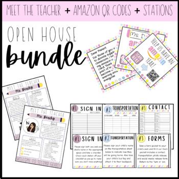 Open House Meet The Teacher Amazon Wishlist Stations And Forms Bundle