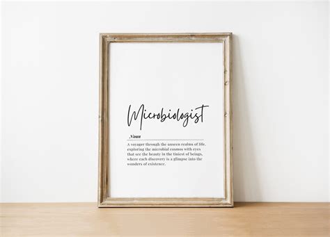 Microbiologist Digital Download Definition Poster T Wall Art