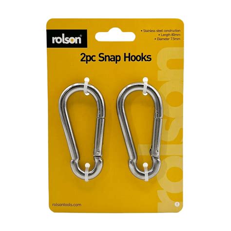 Rolson Snap Hooks 80mm X 40mm 2 Pieces 60924 Sprayster