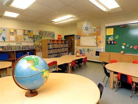 Globe In A School Classroom Primary Education Geography Stock