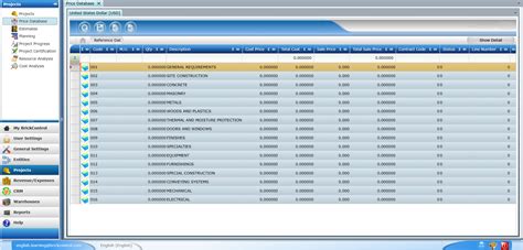 Construction Price List Database Management Software Brickcontrol