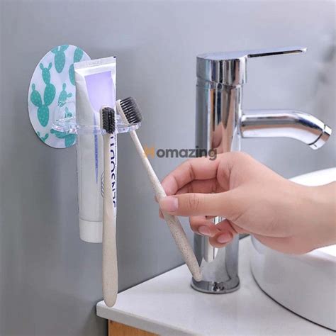 Toothbrush And Paste Holder Wall Mounted Round Shape Homazing