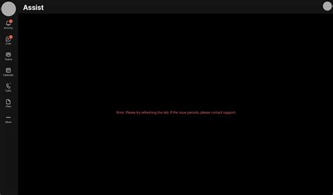 Error Please Try Refreshing The Tab If The Issue Persists Please