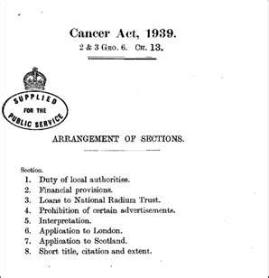 Did You Know About The Cancer Act 1939 Mother Nature And You