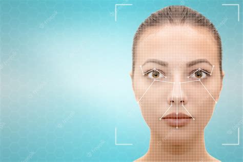 premium photo authentication by facial recognition concept biometric